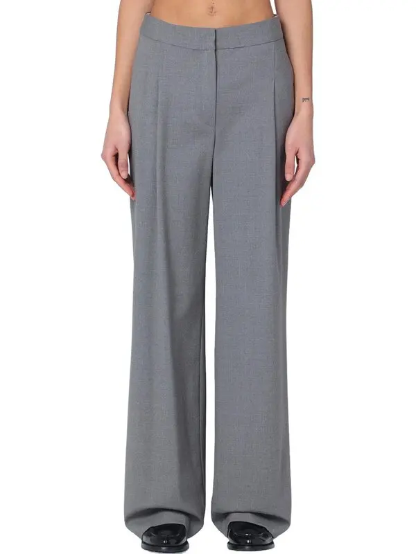 Loulou De Saison Wide Leg Wool Trousers - Grey