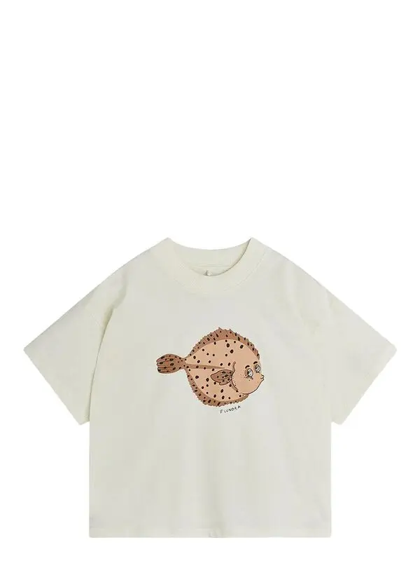 MINI RODINI T-shirt With Flundra Print - White