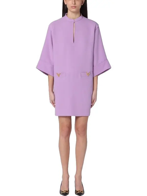Valentino Garavani Mini Silk Dress - Purple