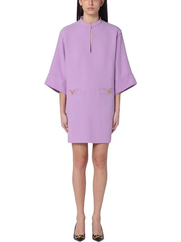 Valentino Garavani Mini Silk Dress - Purple