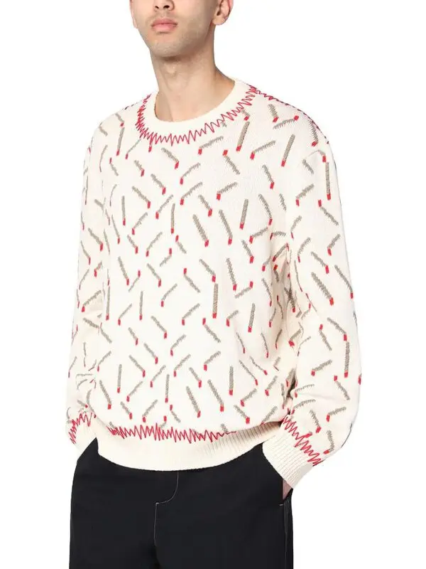 Bottega Veneta Matchstick Jacquard Sweater - White