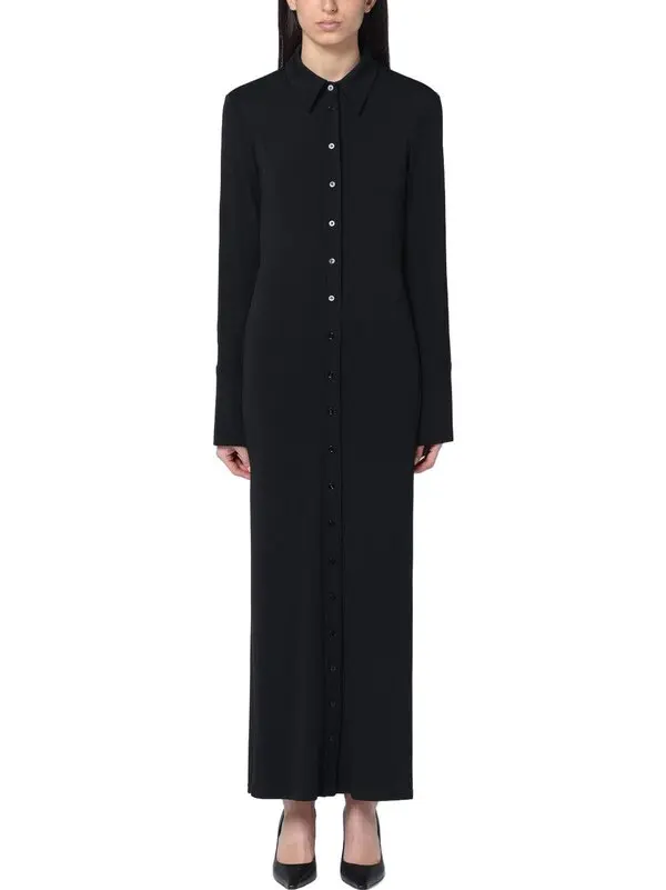 Sportmax Viscose Jersey Shirt Dress - Black