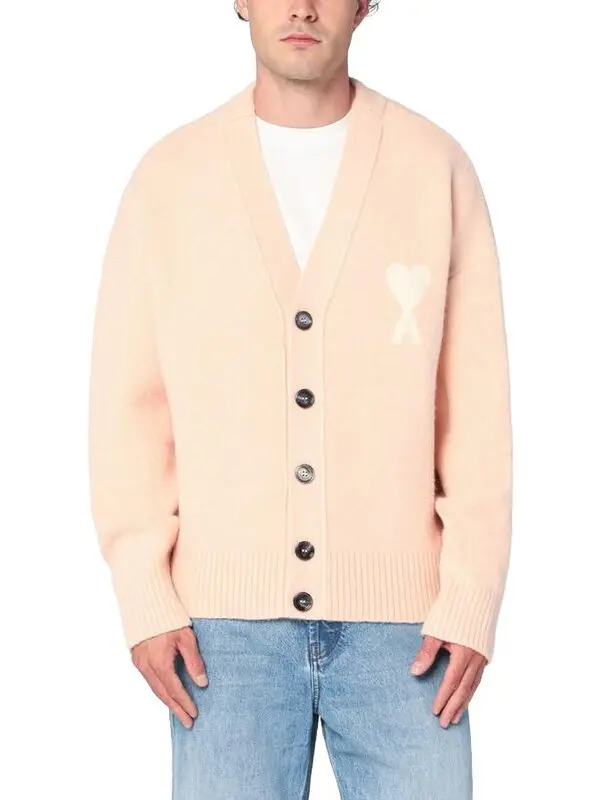 Ami De Coeur Light Wool Cardigan - Beige