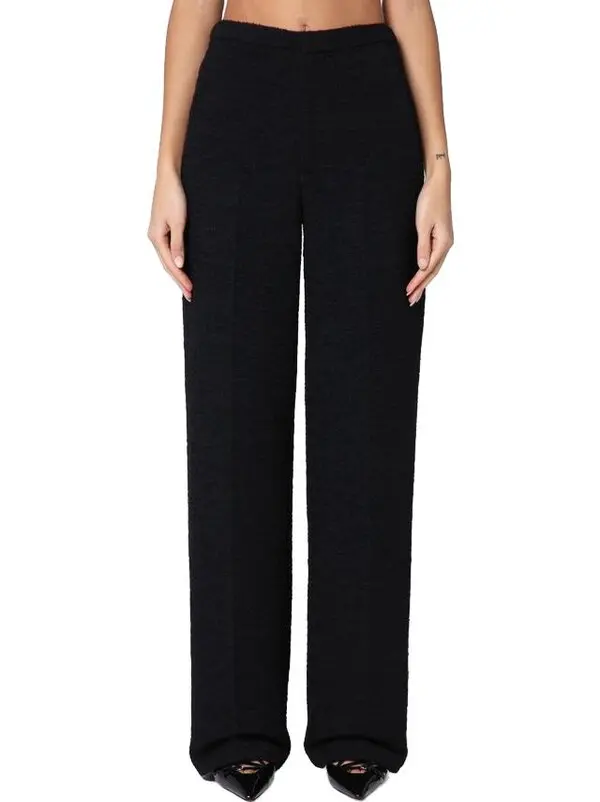 Loulou De Saison Straight Bouclé Trousers - Black