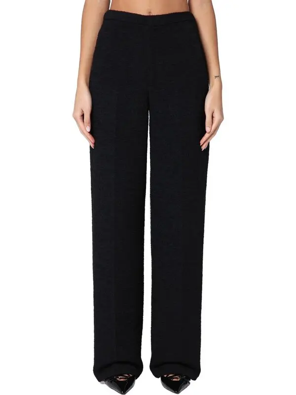 Loulou De Saison Straight Bouclé Trousers - Black