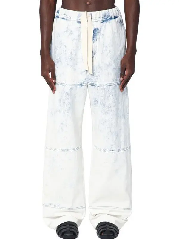 Dries Van Noten Wide-leg Jeans With Drawstring - Light Blue