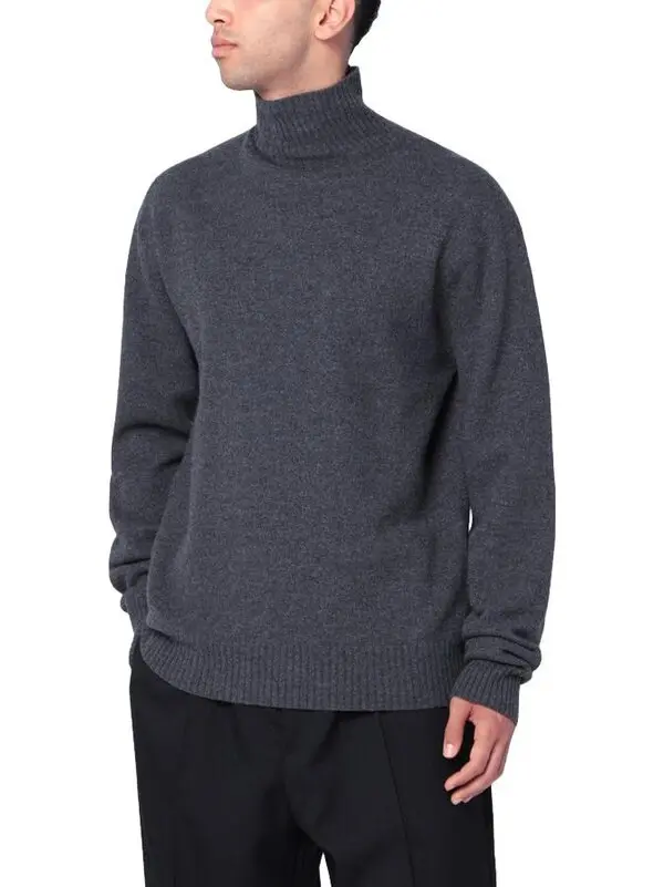 JIL SANDER Wool Turtleneck Sweater - Grey