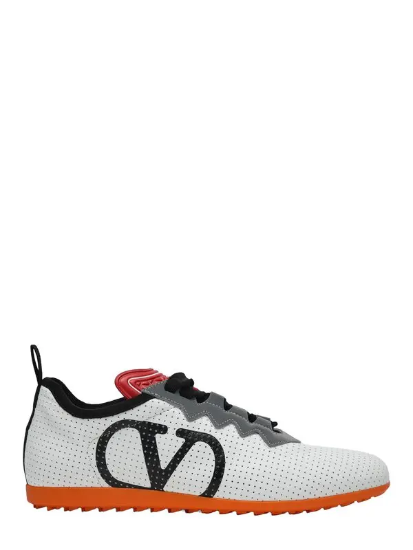 Valentino Garavani Perforated Nappa Leather Chromathon Sneakers - White