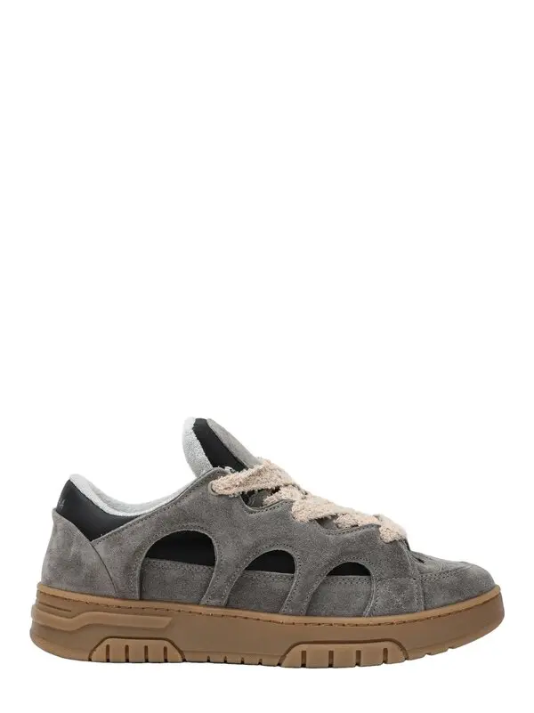 SANTHA Suede Asphalt Lace-up Sneakers - Grey