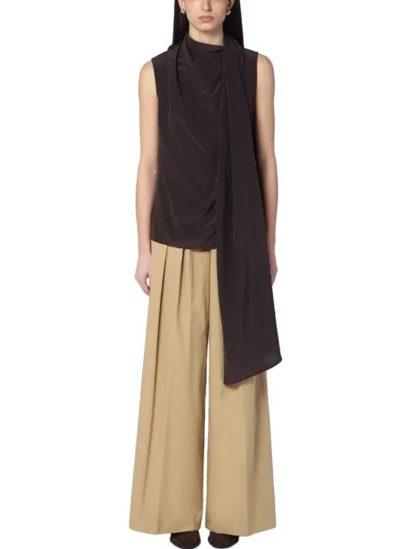 P.a.r.o.s.h Sleeveless Silk Blouse - Brown
