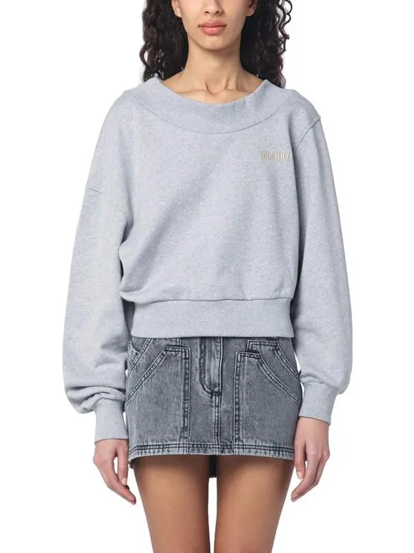 Attico Sweatshirt With Cut-out Detail - Grey