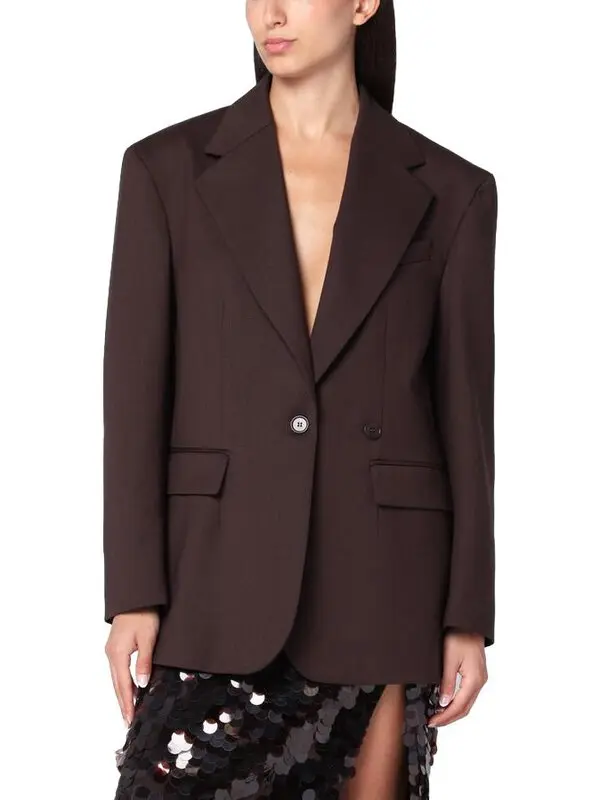P.a.r.o.s.h Single-breasted Wool Jacket - Brown