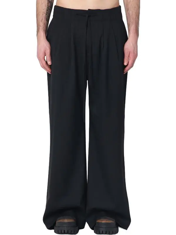 ENTIRE STUDIOS Wide Leg Wool-blend Trousers - Black