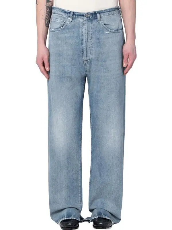 MAISON MARGIELA Washed-effect Jeans With Buckle Detail - White