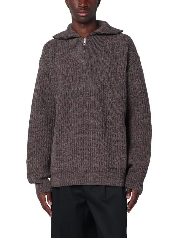 MAISON MARGIELA Wool-blend Zip Sweater - Brown