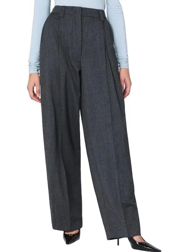 THELATEST Wool-blend Wide Leg Trousers - Grey