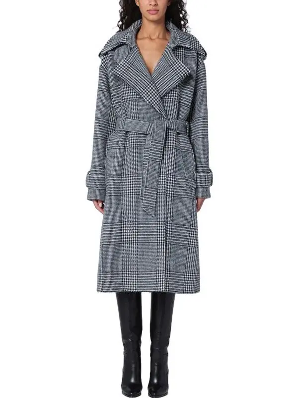 Dolce & Gabbana Houndstooth Wool Coat - Grey