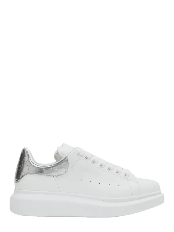 Alexander McQueen Oversized Sneakers With Croc-effect Heel - White