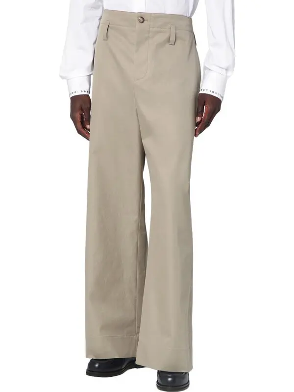 Alexander McQueen Cotton Gabardine Chino Pants - Beige