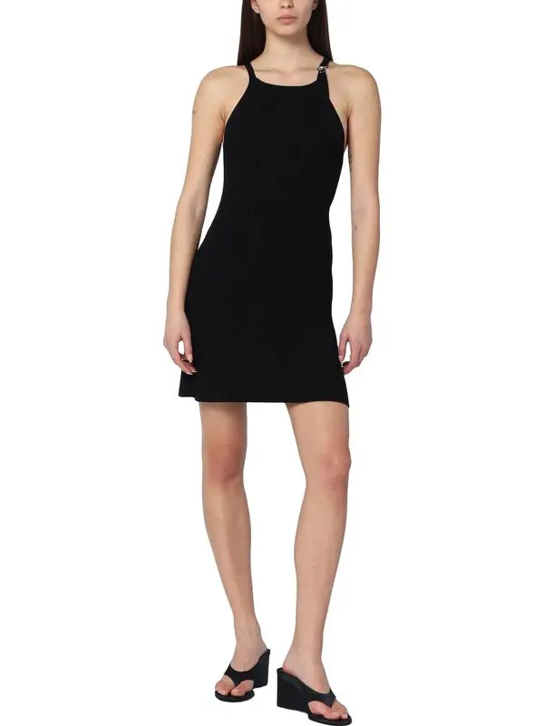 COURREGES Ribbed Mini Dress - Black