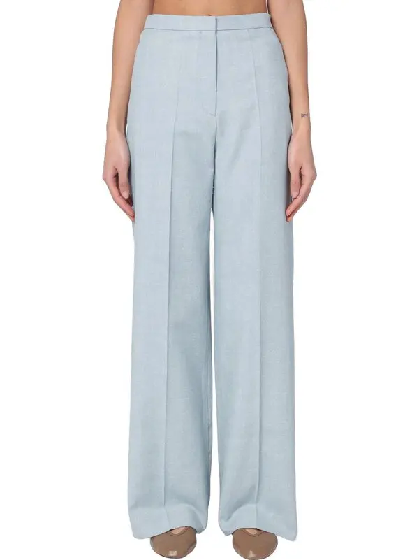 Loulou De Saison Cotton Blend Wide Leg Pants - Light Blue