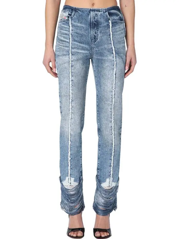 DIESEL® D-ginna Bootcut Jeans With Washed Effect - Blue
