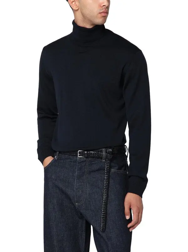 ROBERTO COLLINA Wool Turtleneck Sweater - Blue