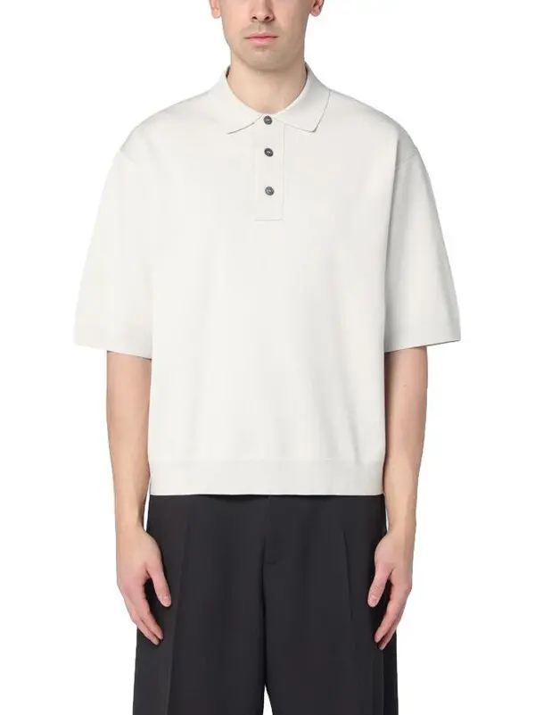 Studio Nicholson Short-sleeve Ice Color Polo - White