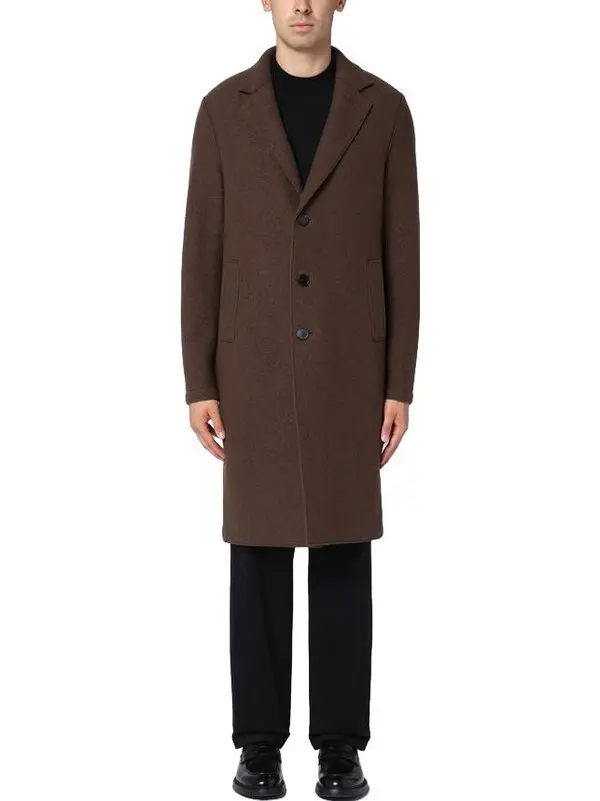 Harris Wharf London Single-breasted Virgin Wool Coat - Brown