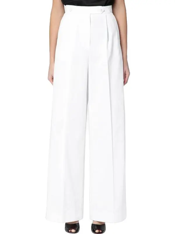 Givenchy Pleated Wide Leg Trousers - White