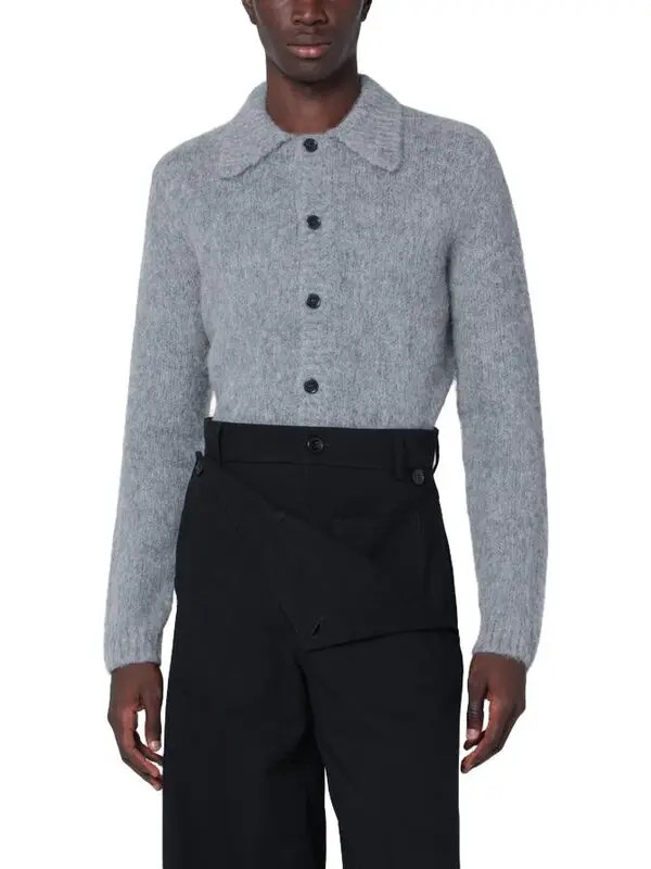 Dries Van Noten Alpaca And Wool Blend Cardigan - Grey