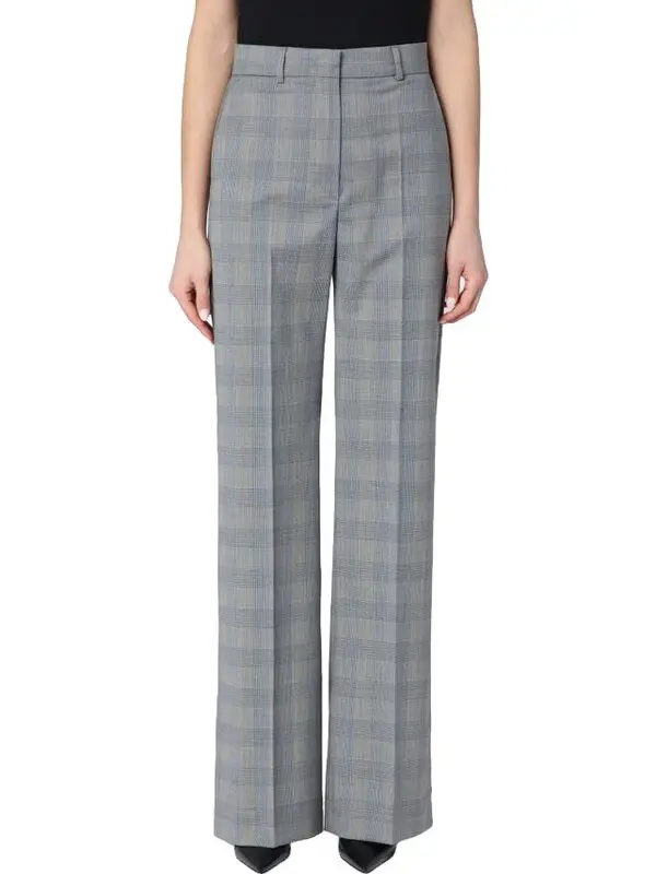 Sportmax Prince Of Wales Check Virgin Wool Pants - Black