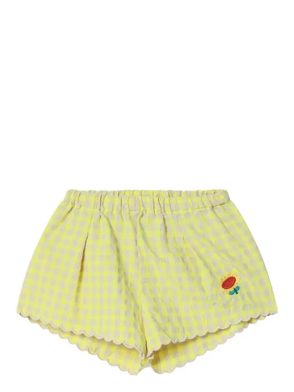 BOBO CHOSES Vichy Cotton-blend Shorts - Yellow