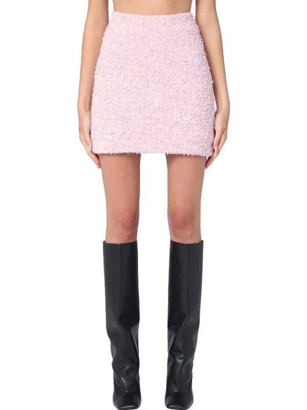 Balenciaga Cotton-blend Tweed Knit Mini Skirt - Pink