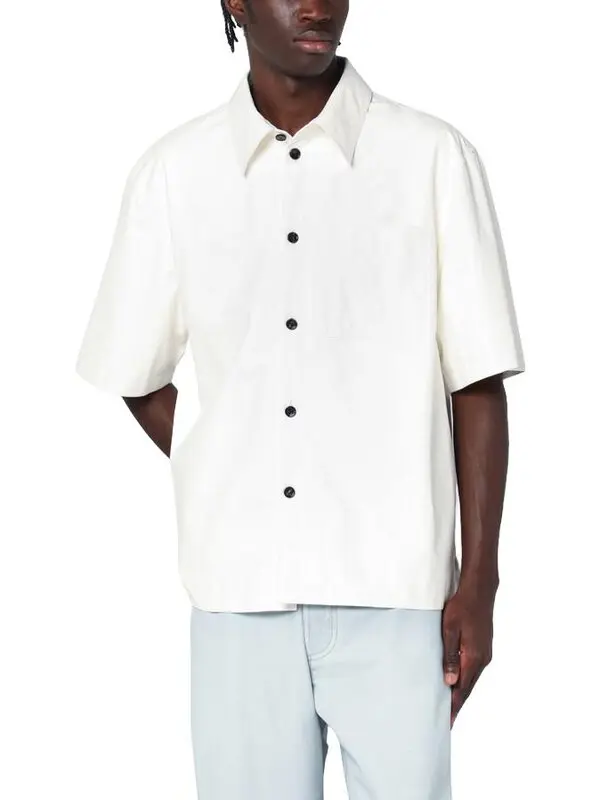 Bottega Veneta Leather Shirt - White