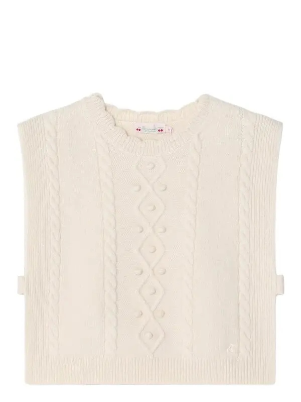 Bonpoint Wool Gilet With Braided Detail - White