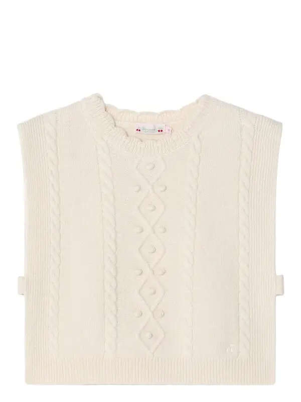 Bonpoint Wool Gilet With Braided Pattern - White