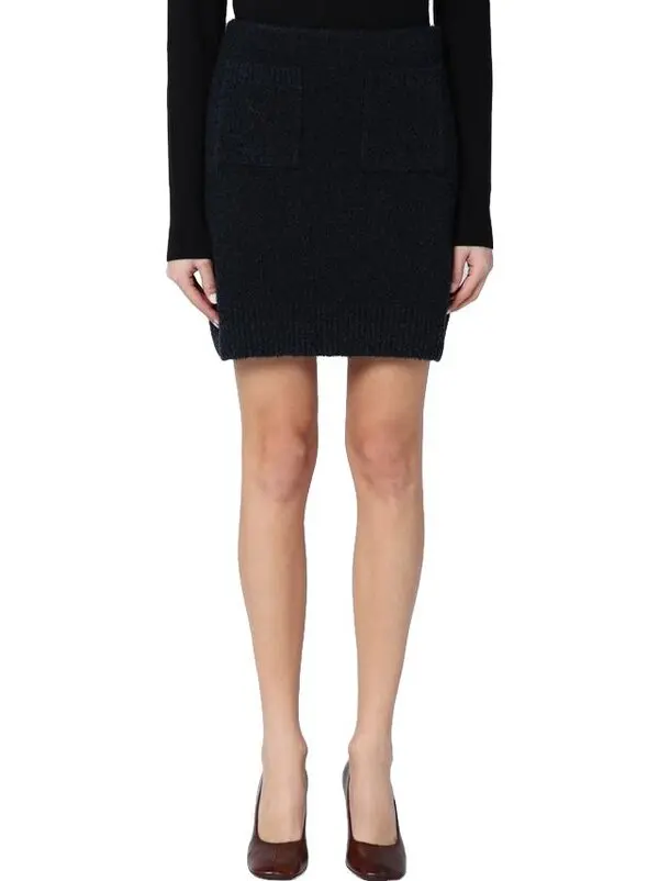 Bottega Veneta Bouclé Wool Blend Mini Skirt - Blue