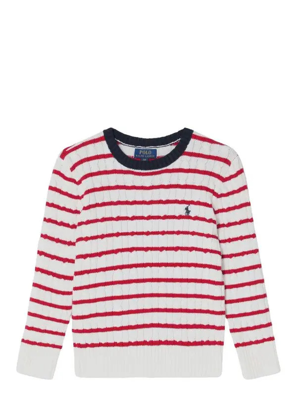 Polo Ralph Lauren Striped Cable-knit Jumper - White
