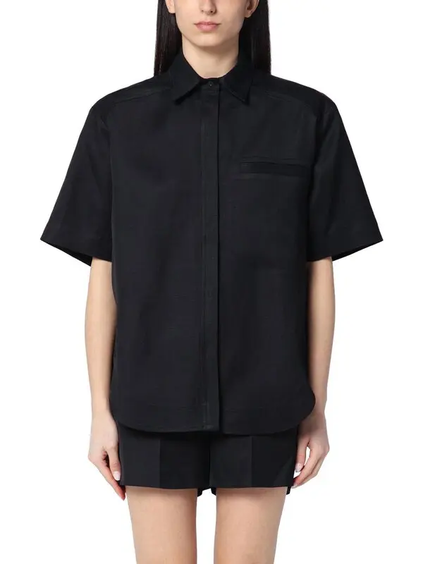 Loulou De Saison Shirt In Viscose And Linen - Black