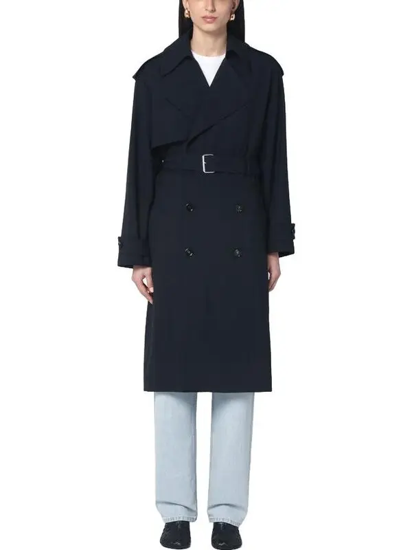 Bottega Veneta Light Wool Trench Coat - Blue