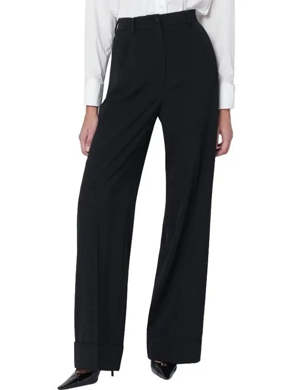 Dolce & Gabbana Wool-blend Pleated Trousers - Black