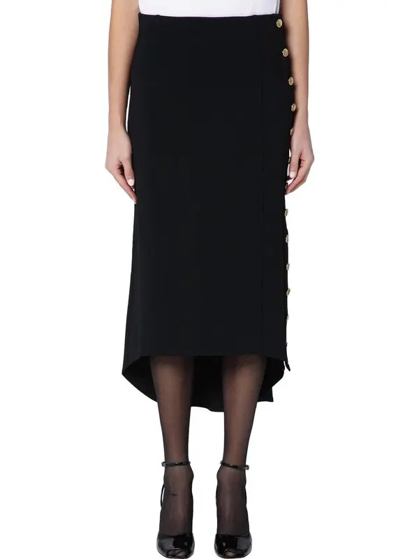 Givenchy Midi Skirt With Button Detail - Black
