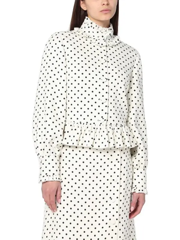 Valentino Garavani Polka Dot Single-breasted Jacket - White