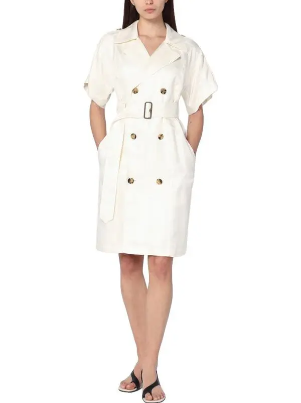 Burberry Viscose Twill Trench Dress - Beige
