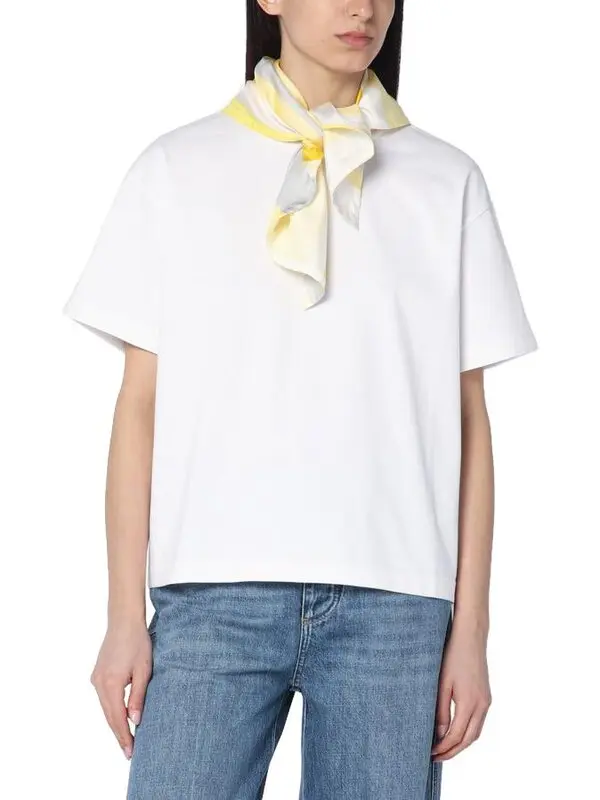 Bottega Veneta T-shirt With Silk Scarf - White