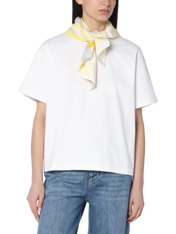 Bottega Veneta T-shirt With Silk Scarf - White