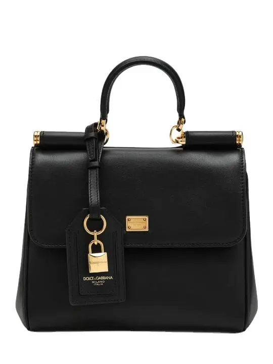 Dolce & Gabbana My Sicily Leather Shoulder Bag - Black