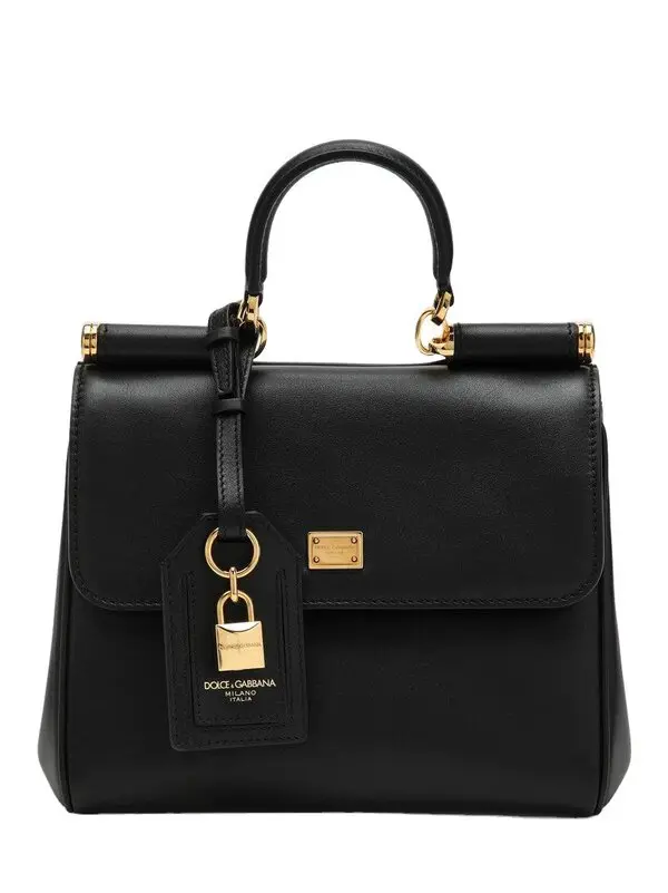Dolce & Gabbana My Sicily Leather Shoulder Bag - Black