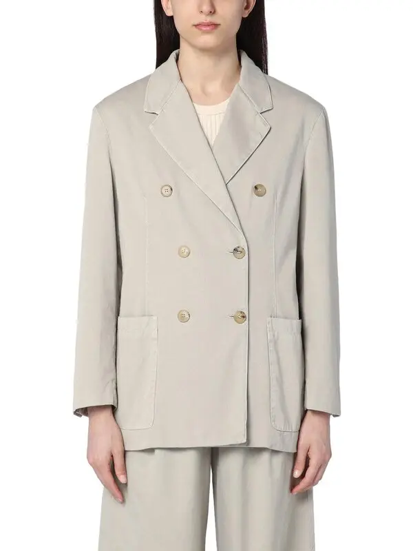 Palm Angels Double-breasted Cotton Jacket - Beige